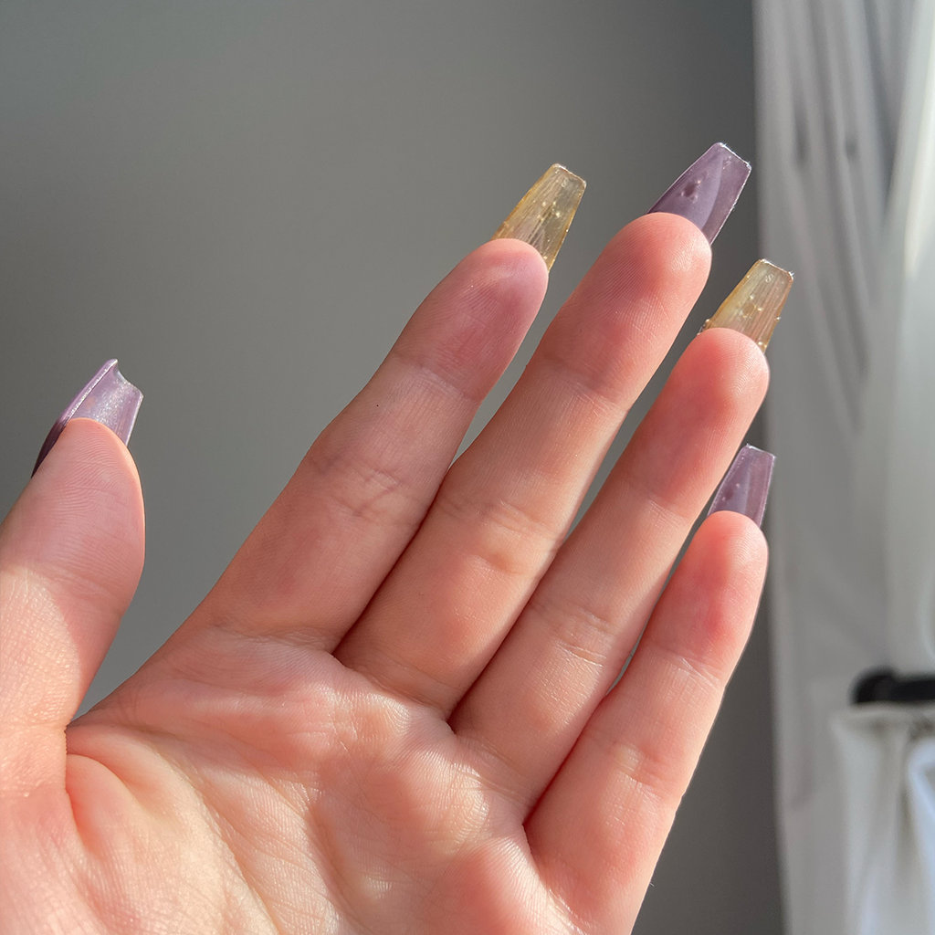 Amethyst Gold Handmade Nails – Ayesha's Nail Rings